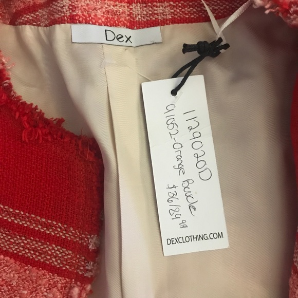 Dex | Jackets & Coats | New Dex Boucle Tweed Plaid Ruffle Jacket Blazer ...